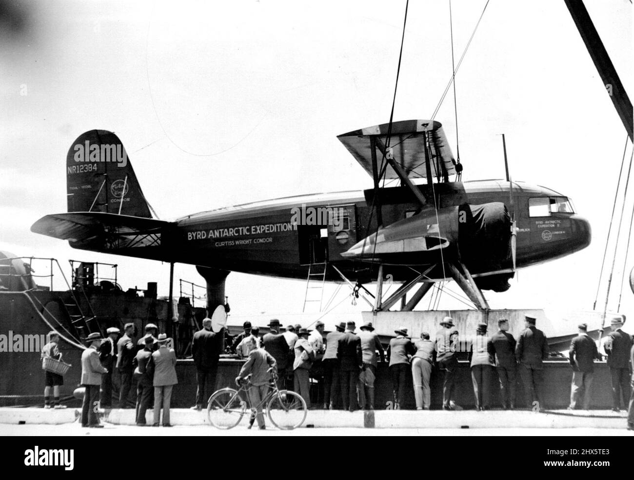 The huge biplane stored at the aft. deck of the Jacob Ruppert. December ...