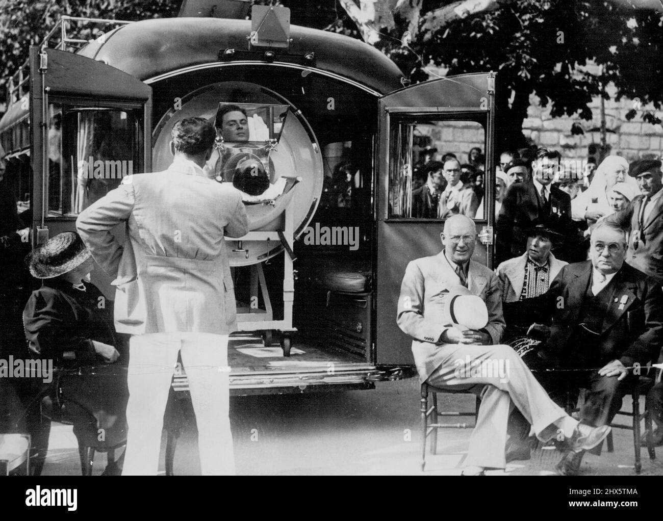 Man In The Iron Lung At Lourdes -- Fred Snite, in his lung carried in ...