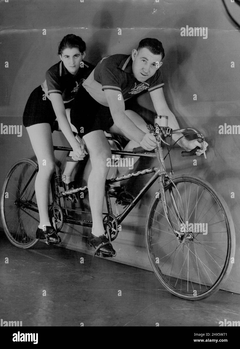 Joyce Barry and "Speed" Morgan Tandem-Cycle riders. May 30, 1935 ...