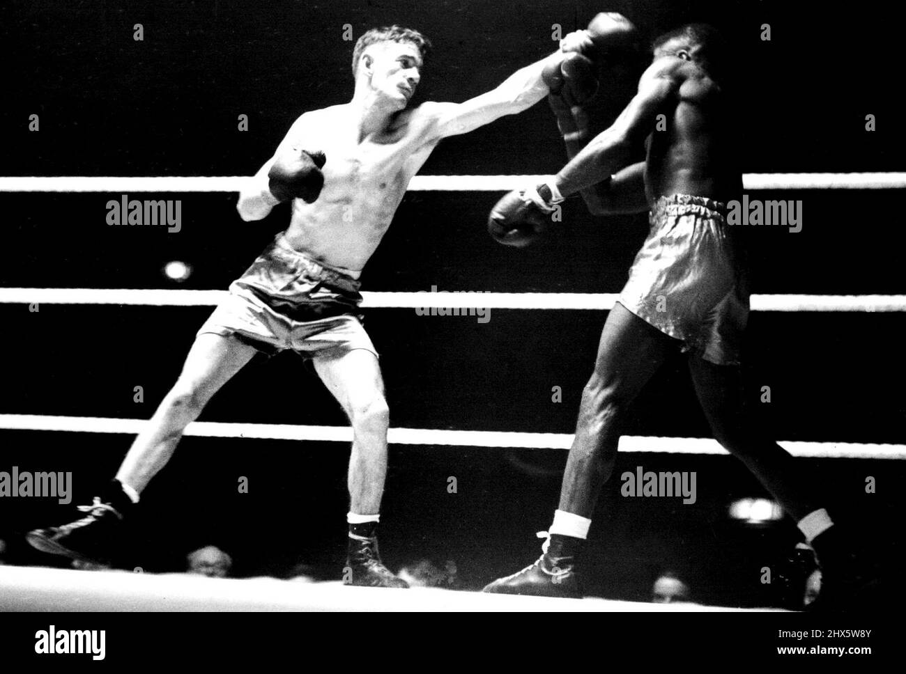 Australian Beaten At Harringay Arena - Cliff Anderson right, wards off ...
