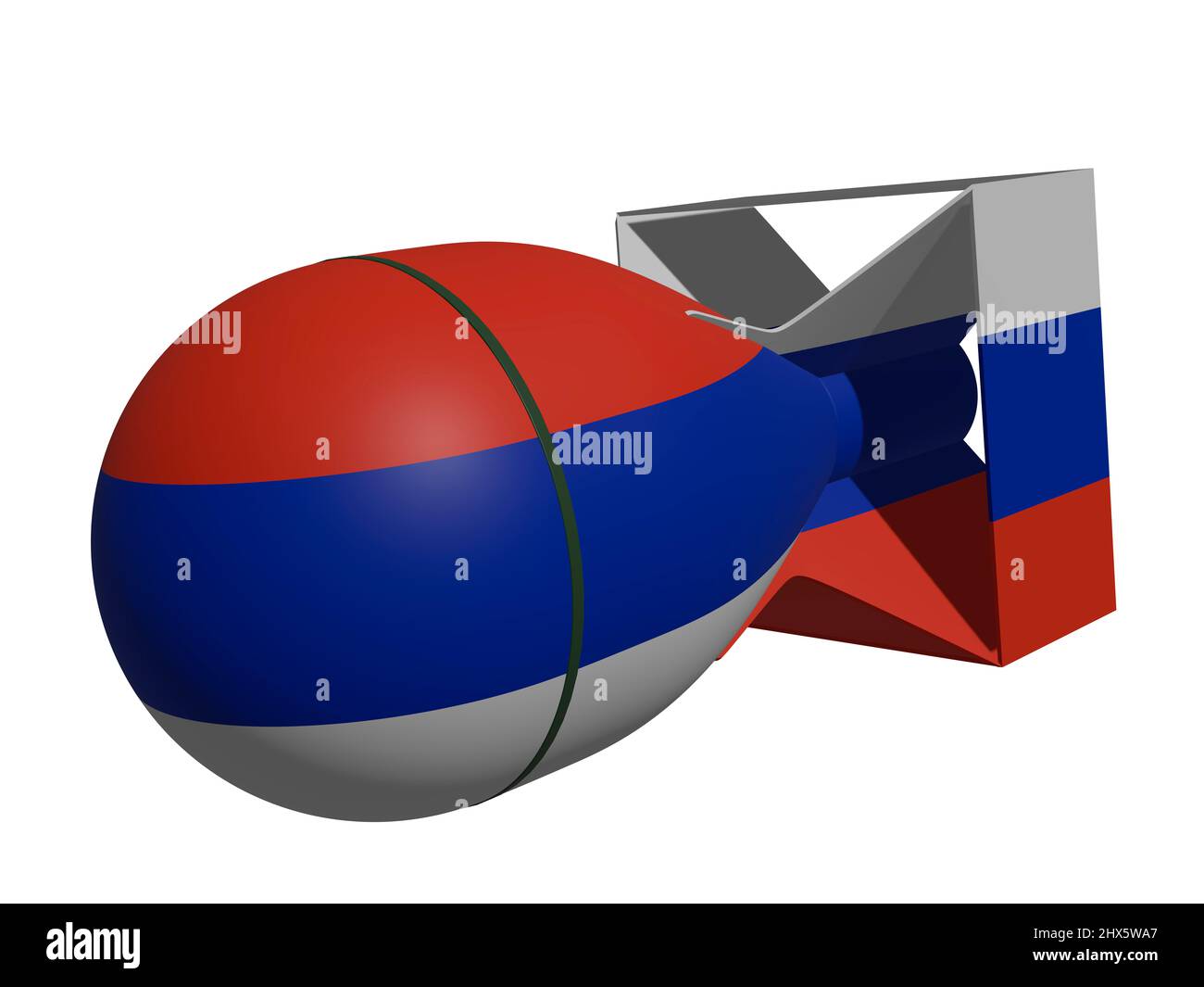 3d rendered illustration of a nuclear bomb with x-ray caution sign and ...