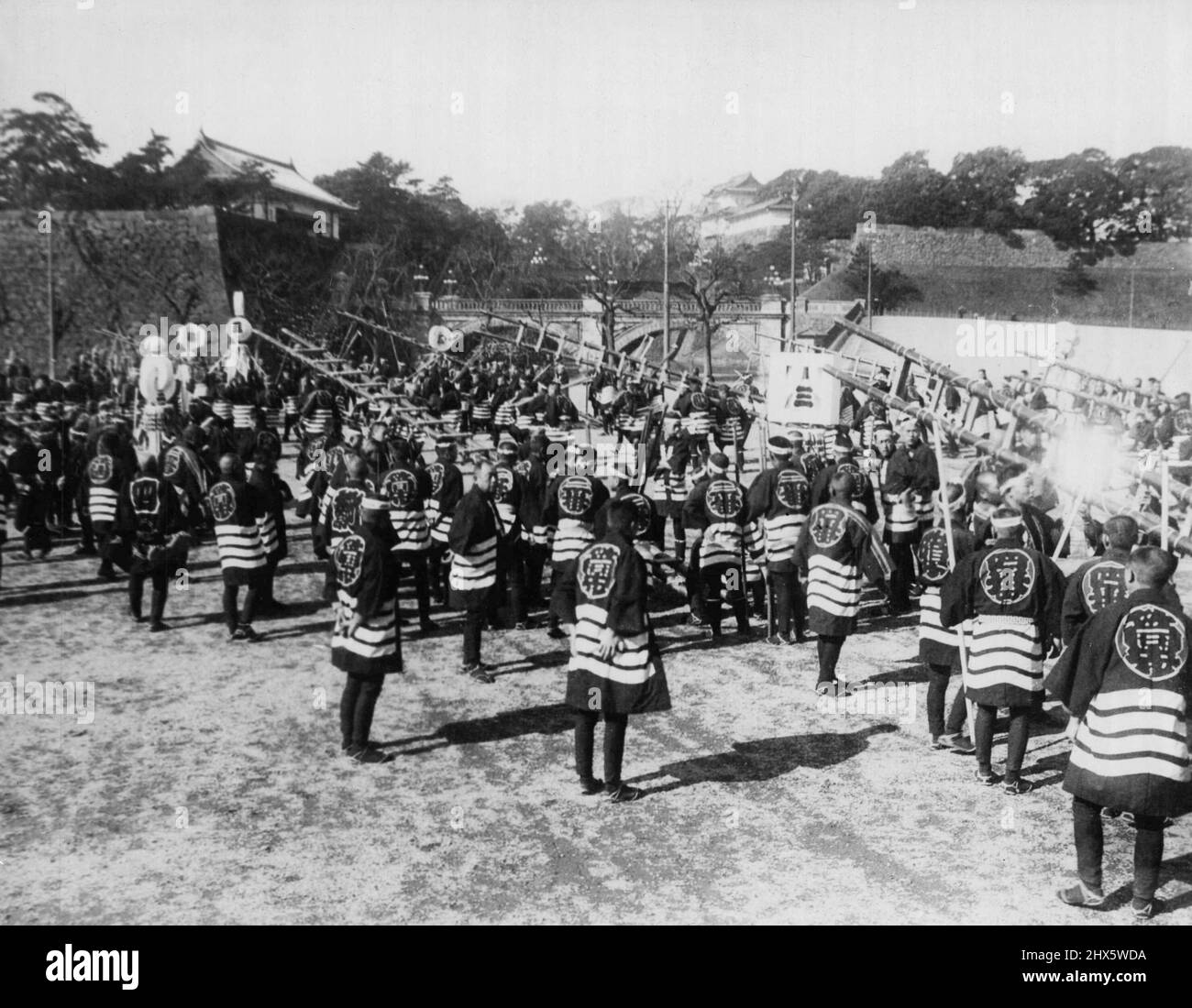 Annual Fire Maneuvers in Tokyo. The fire maneuvers by the Tokyo Firemen ...