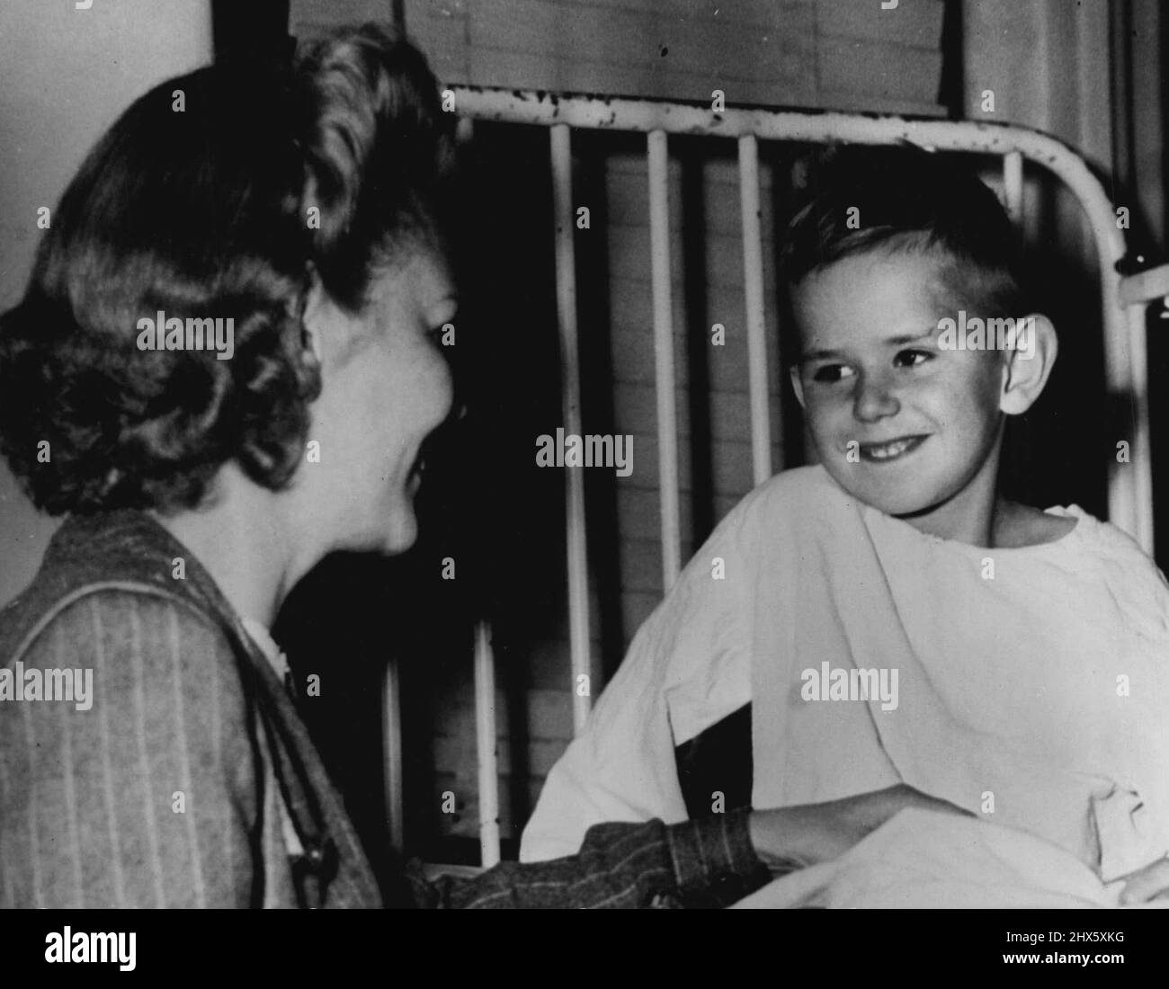 Sight Restored By Operation -- Five-year-old Tony Upton sees his mother ...