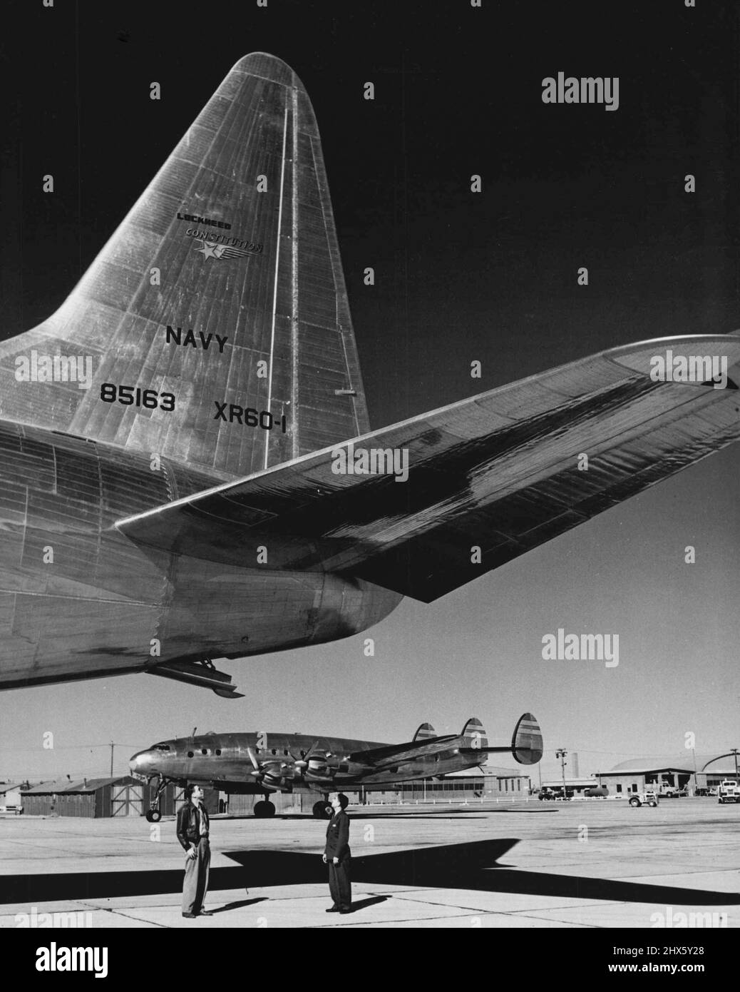 The single tail of the Navy's Lockhead Constitution world's largest ...