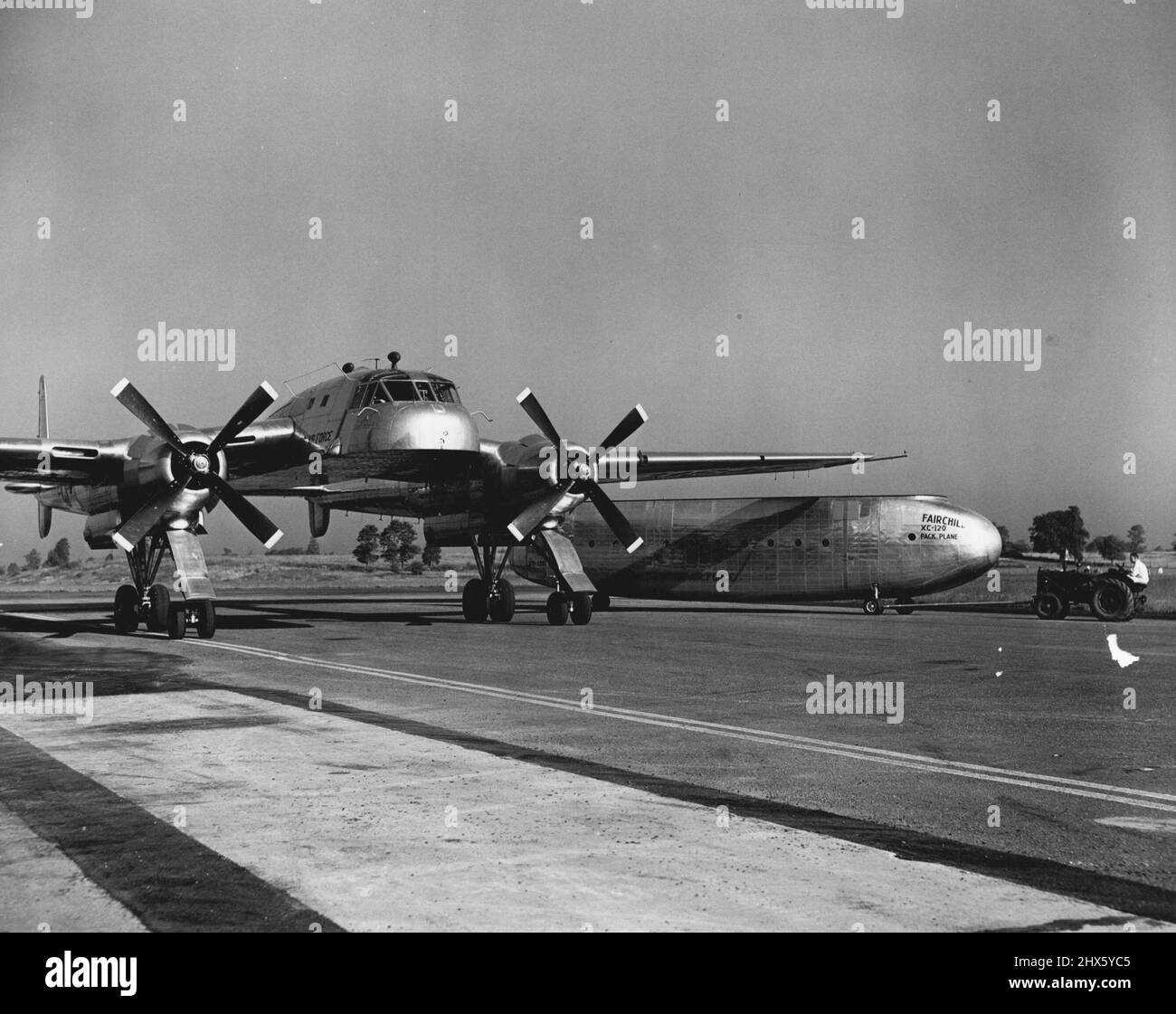 The cargo-carrying fuselage of the revolutionary new Fairchild XC-120 ...