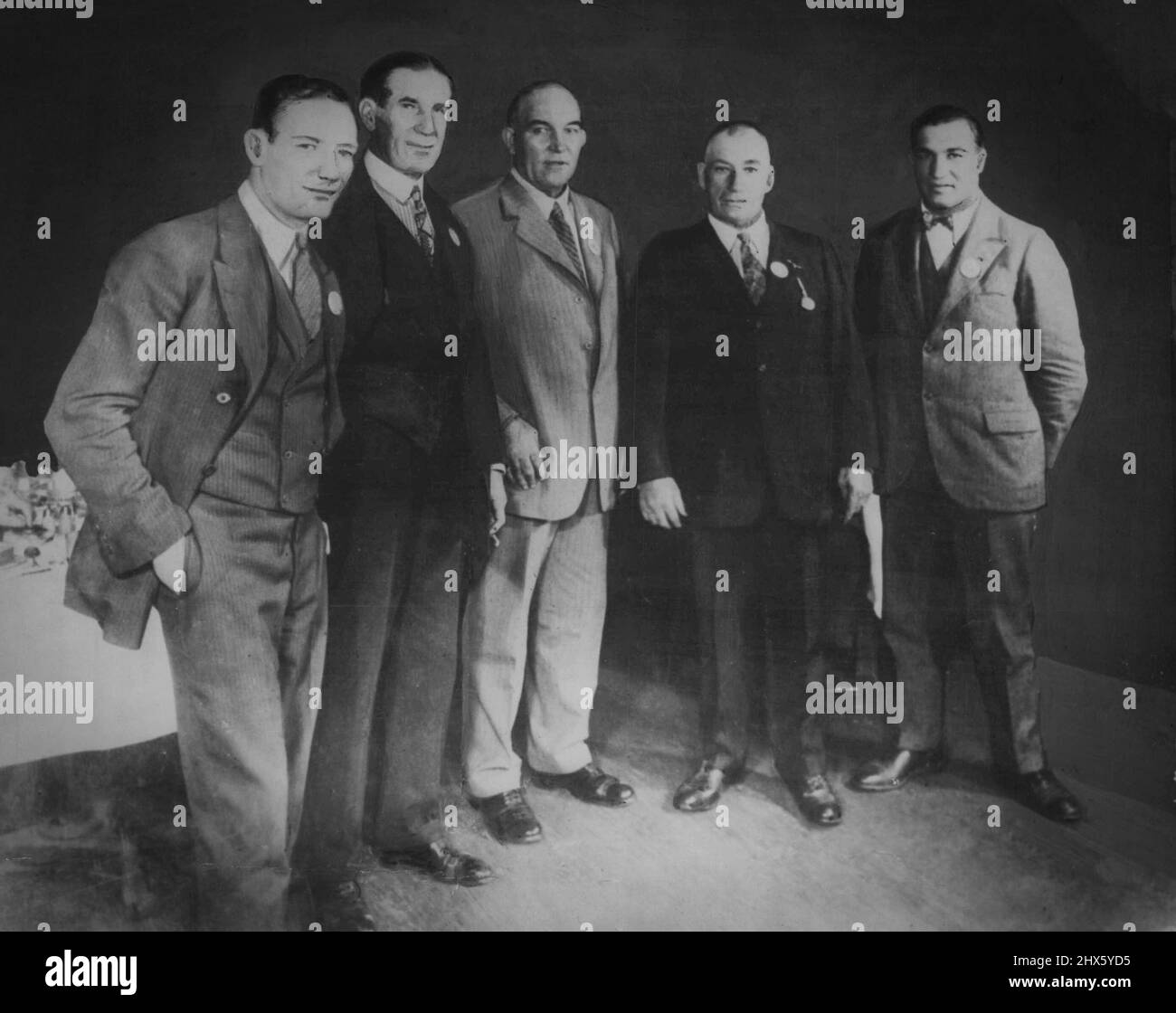 This old photograph shows some of the great champions of the past. They ...