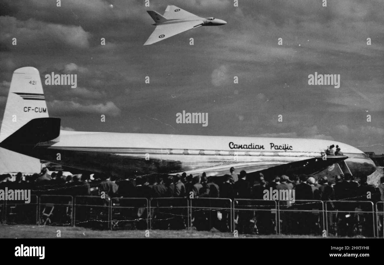 Below it flies above the De Havilland Comet jet liner constructed for ...