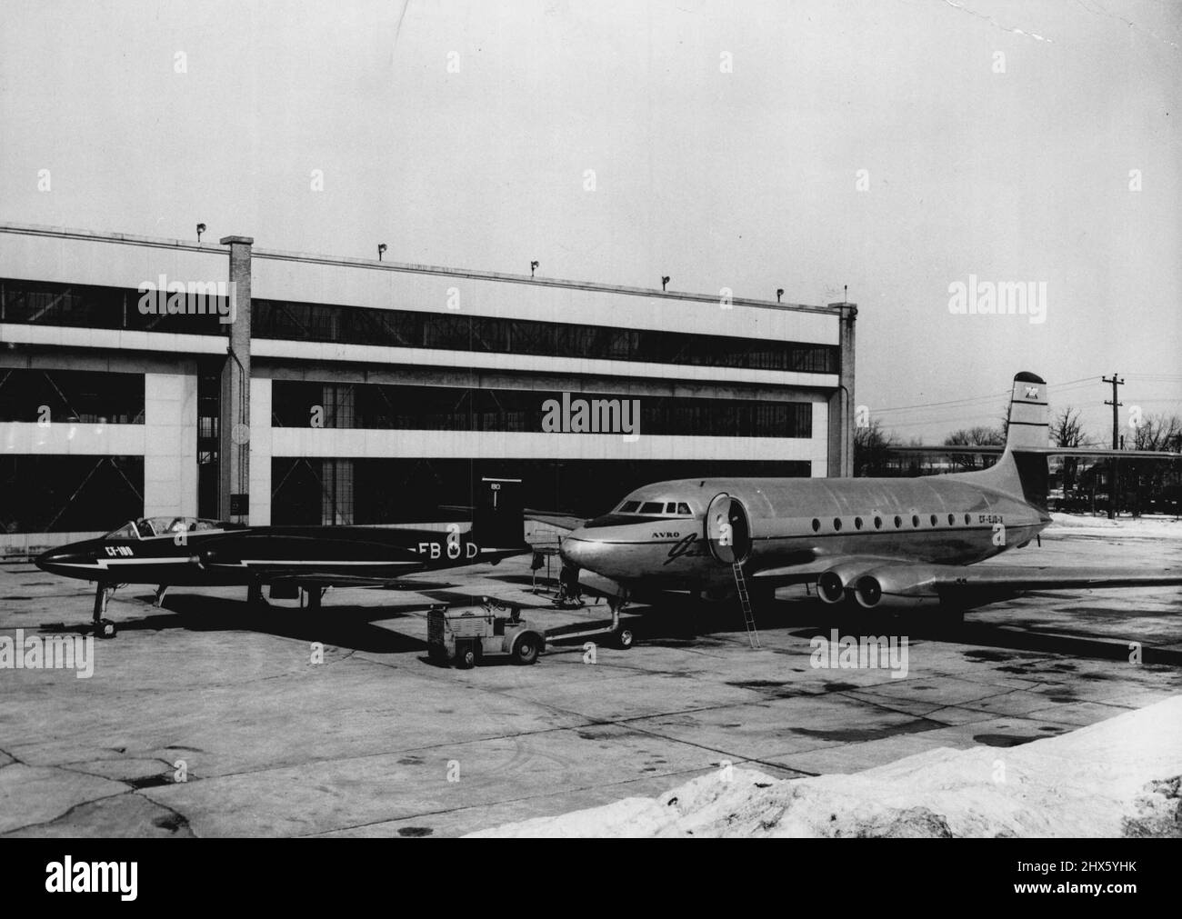 The Avro Jetliner and the Avro CF-100 fighters are seen in the first ...