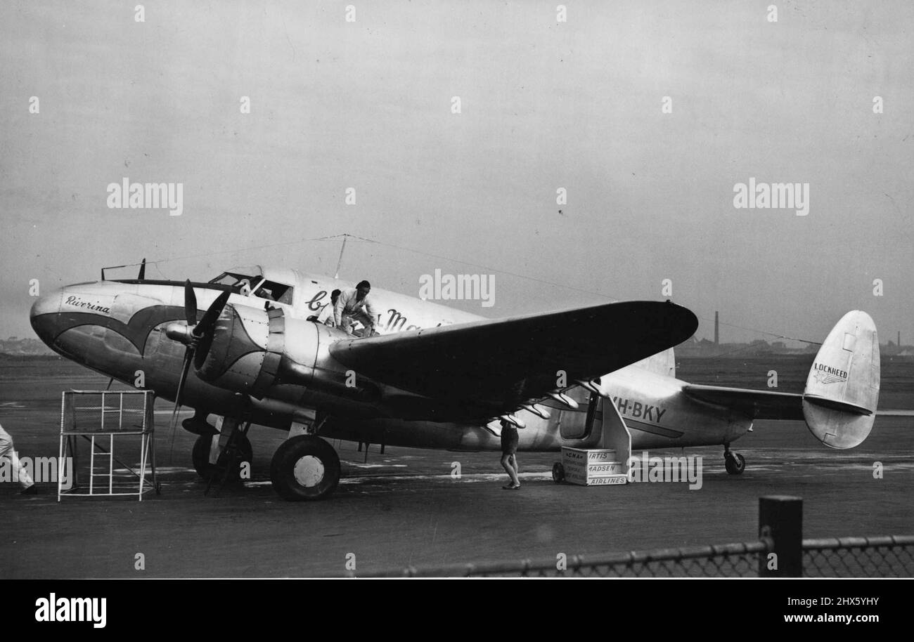 Lockheed 14 Airlines "Riverina" owners. Curtis/Madsen Airlines. March ...