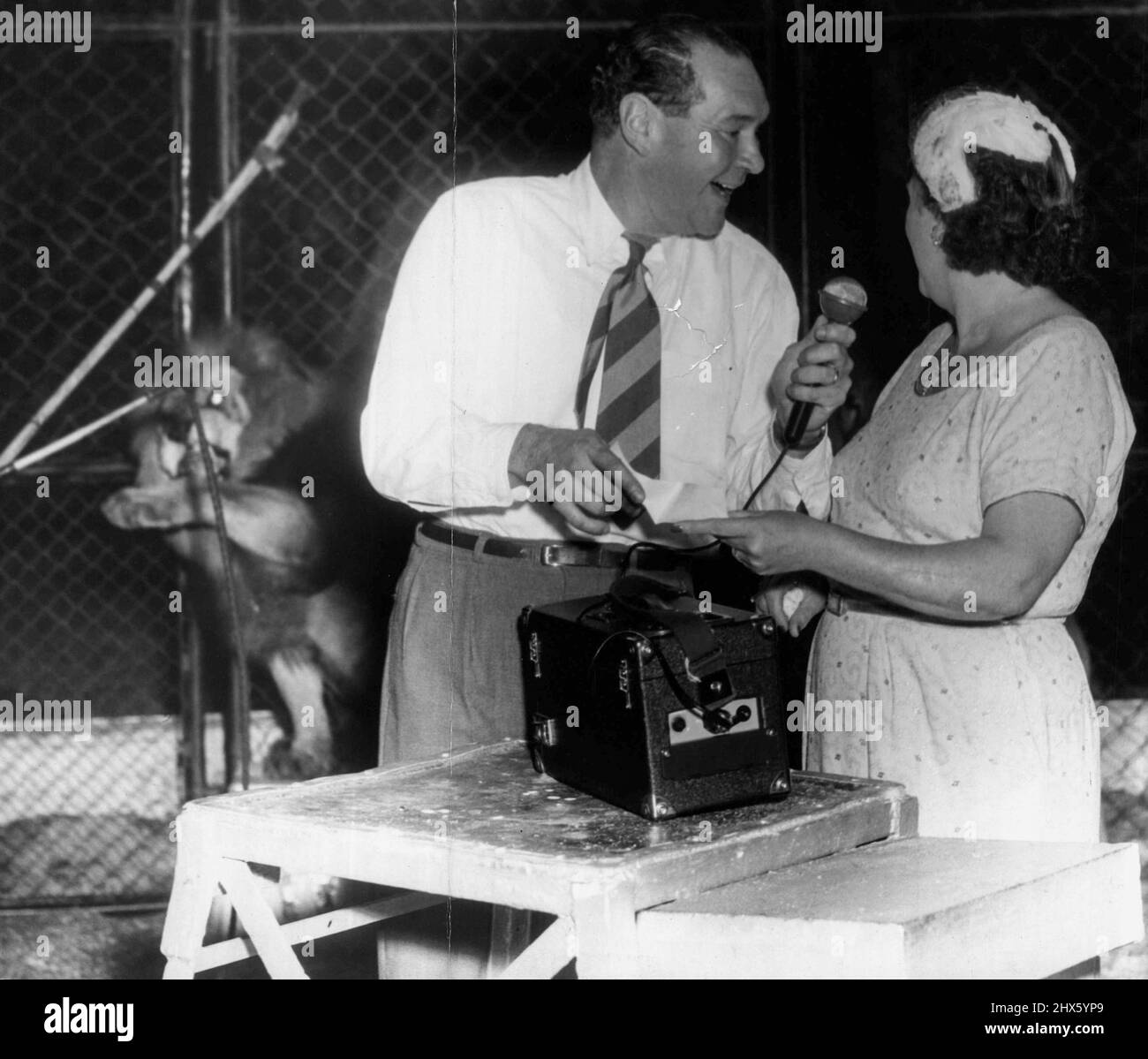 Dick Fair & Mrs. Wirth as Wran. April 21, 1955.;Dick Fair & Mrs. Wirth ...