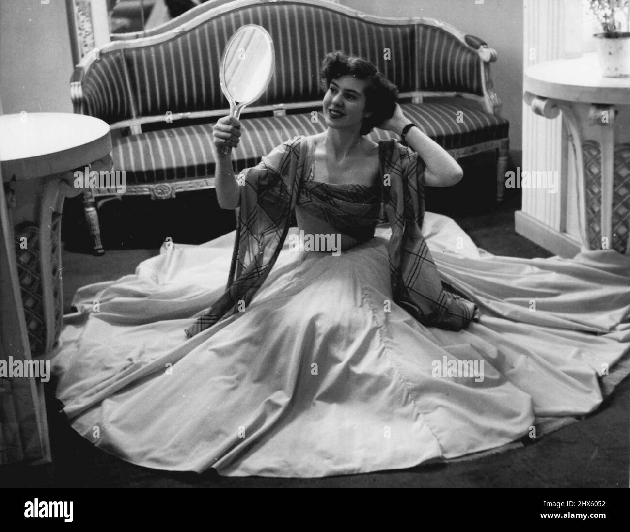 Patricia Fadden's thirty-guinea dress is a regal gown. It was given to ...