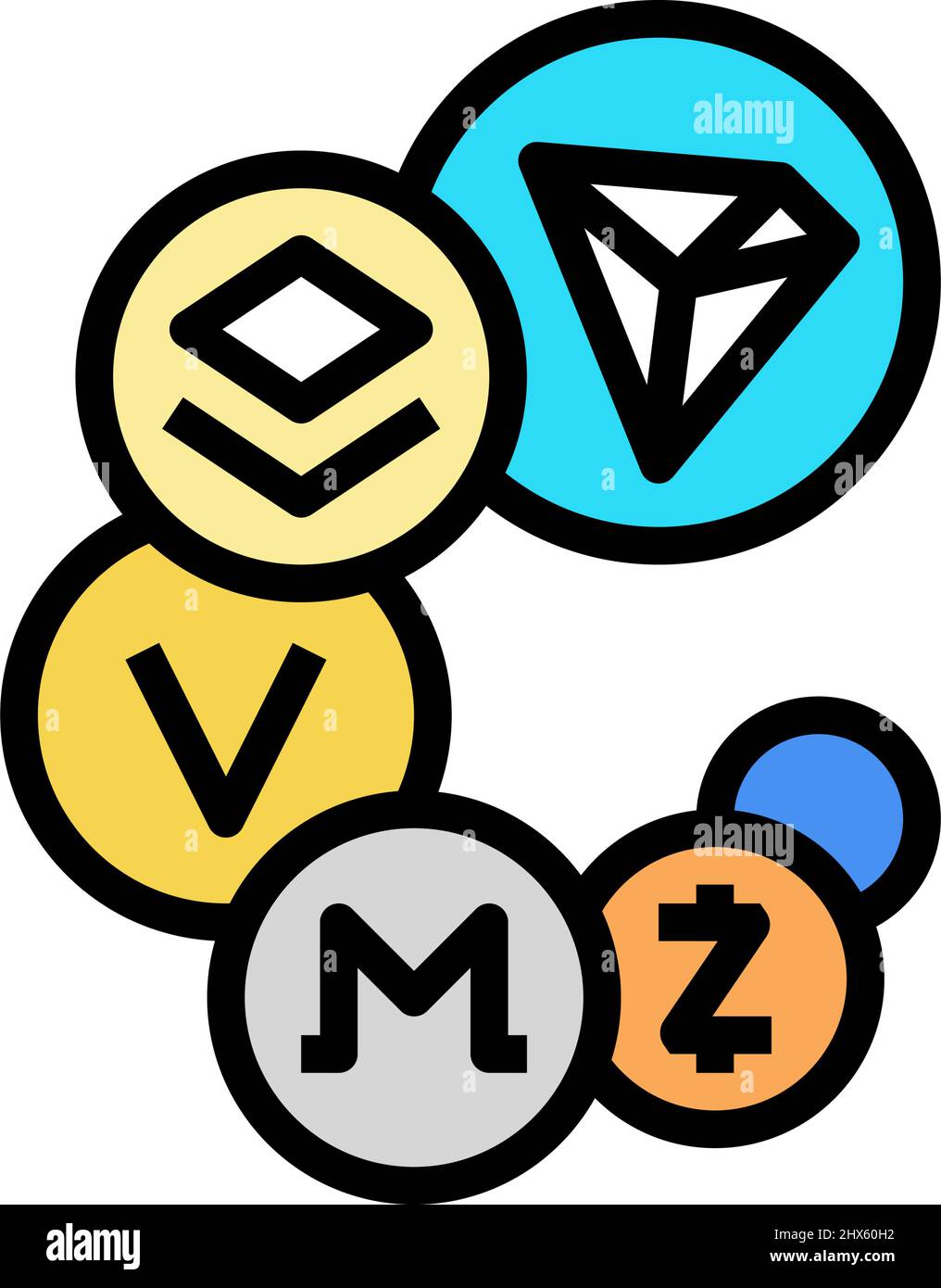 altcoin digital coin color icon vector illustration Stock Vector Image ...