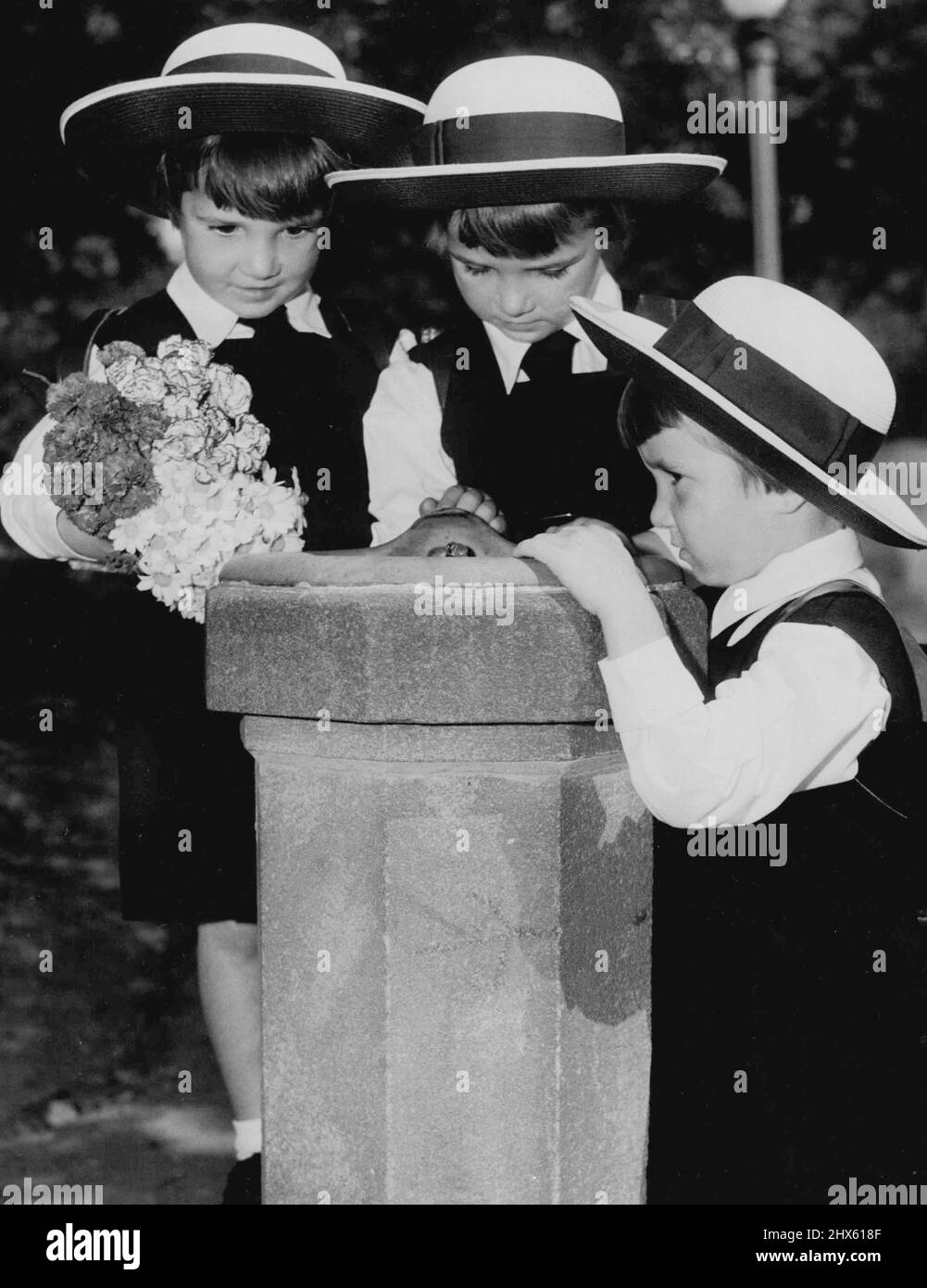 Bishop Triplets. December 21, 1953. ;Bishop Triplets Stock Photo - Alamy