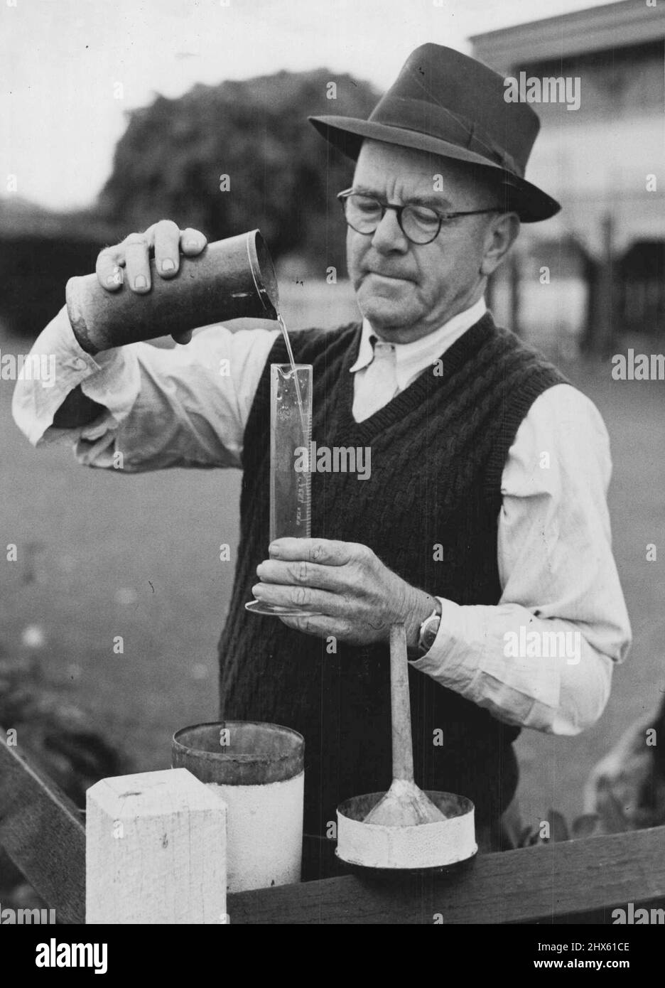 Weather Instruments. Measuring rain Gauges. May 20, 1947.;Weather ...