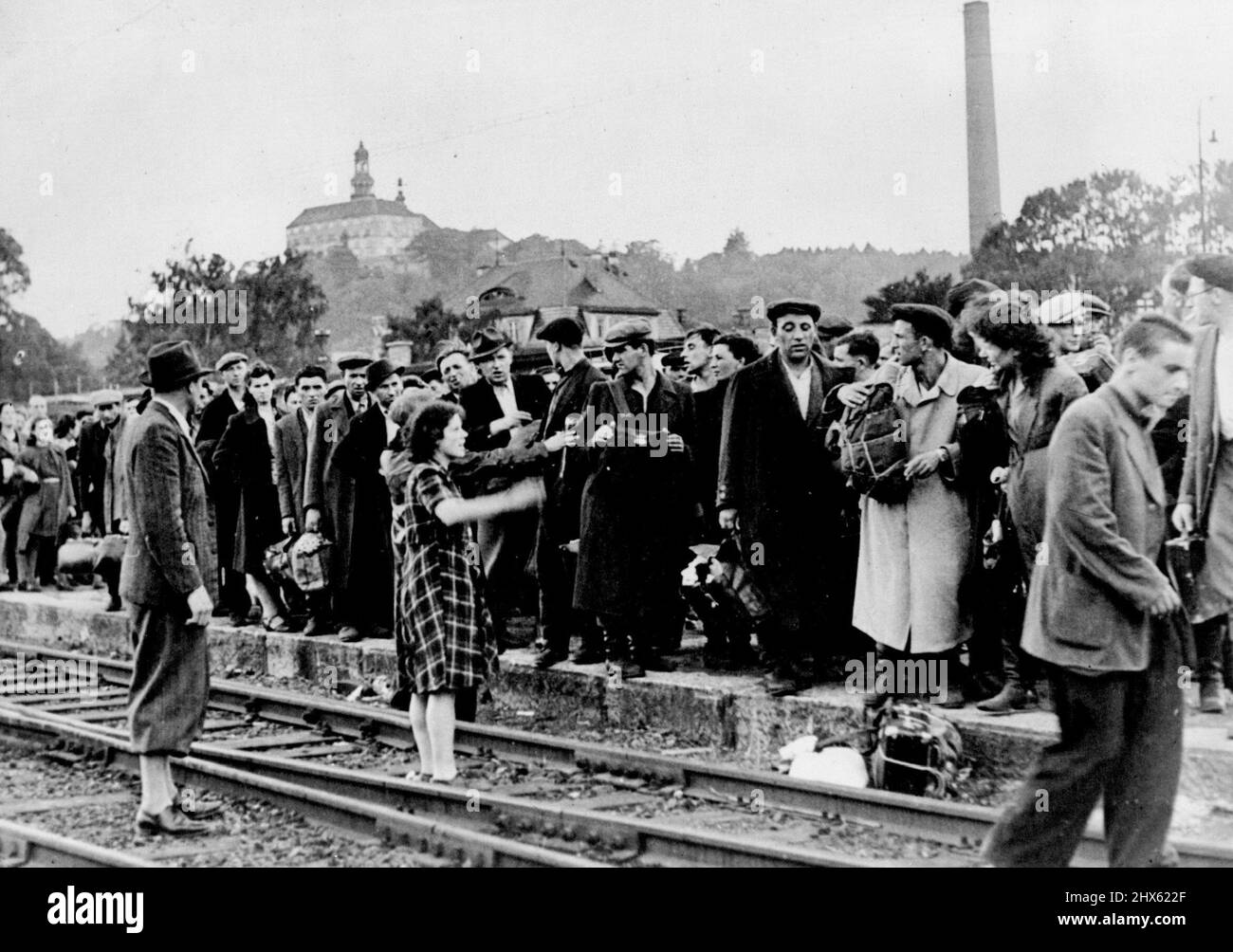 Unrra camps in the united states zone Black and White Stock Photos ...