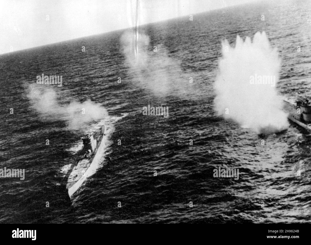 German Subs -- Caught on surface apparently about to attempt a ...