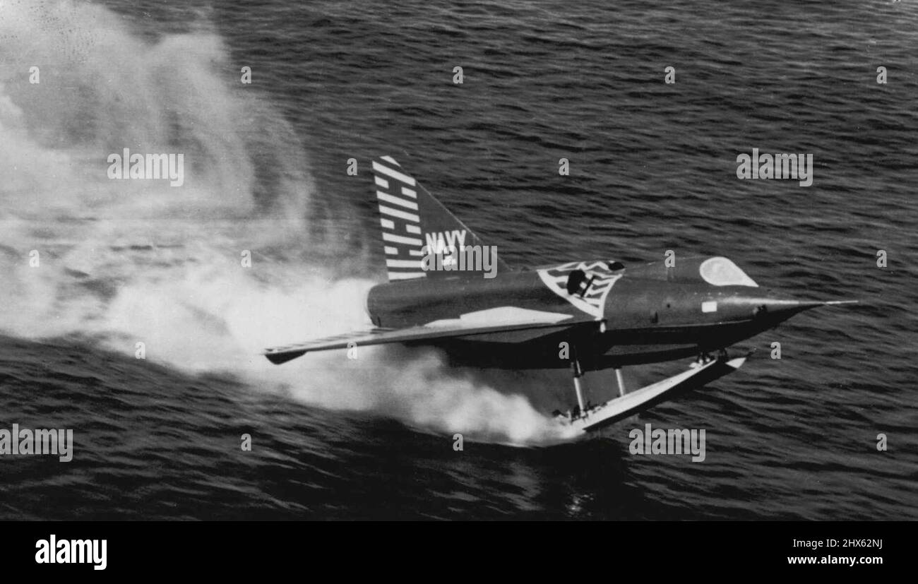 The Navy's XF2Y1 Sea Dart .let fighter, which usually takes off from ...