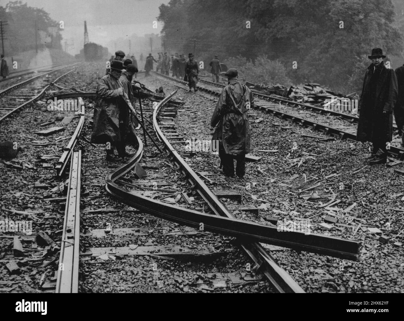 Working On Torn-Up Track after Express Smash - Eleven Injured as Train ...