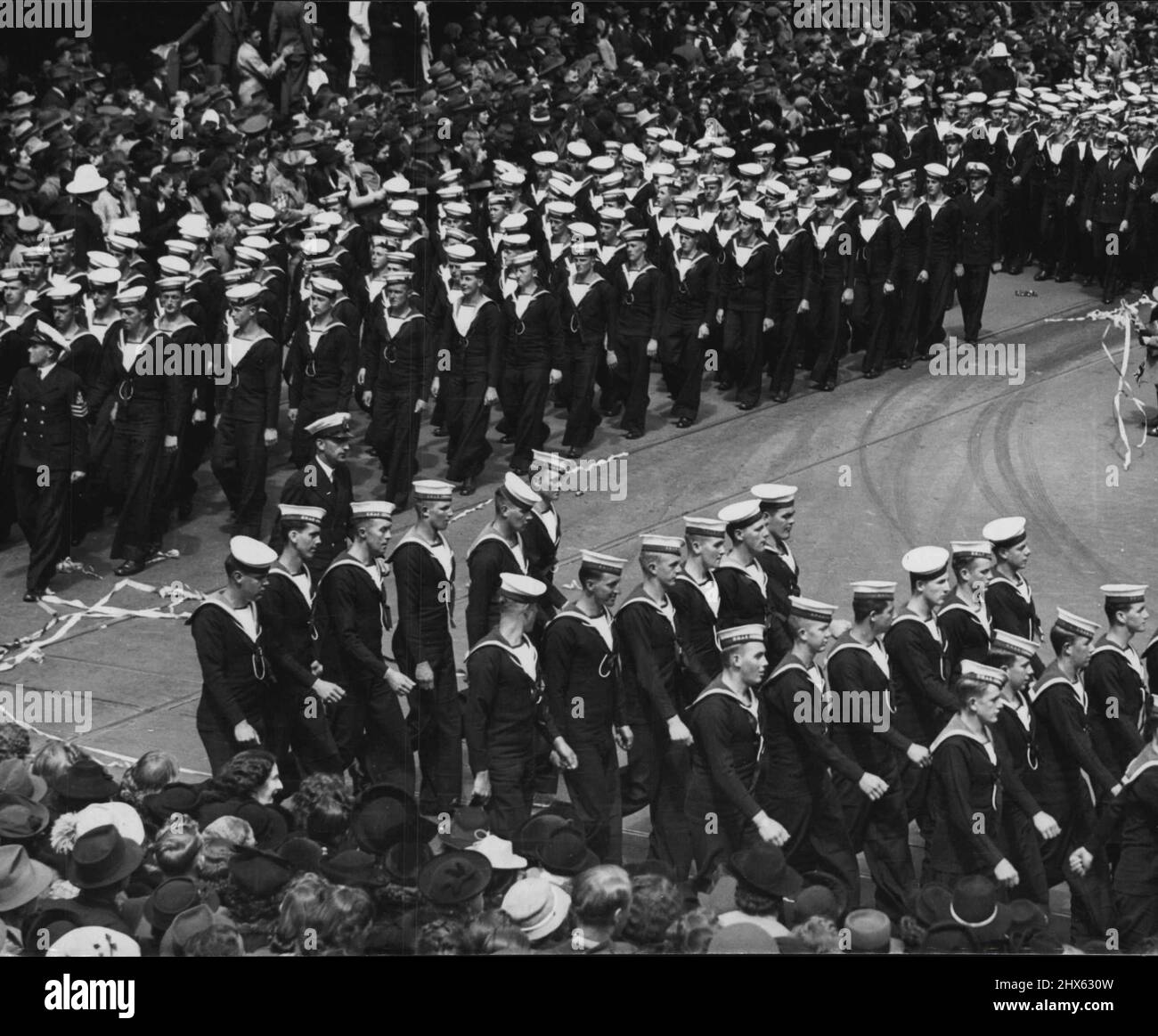 Sailors marching from swansion SA into Bourke St. October 21, 1941 ...
