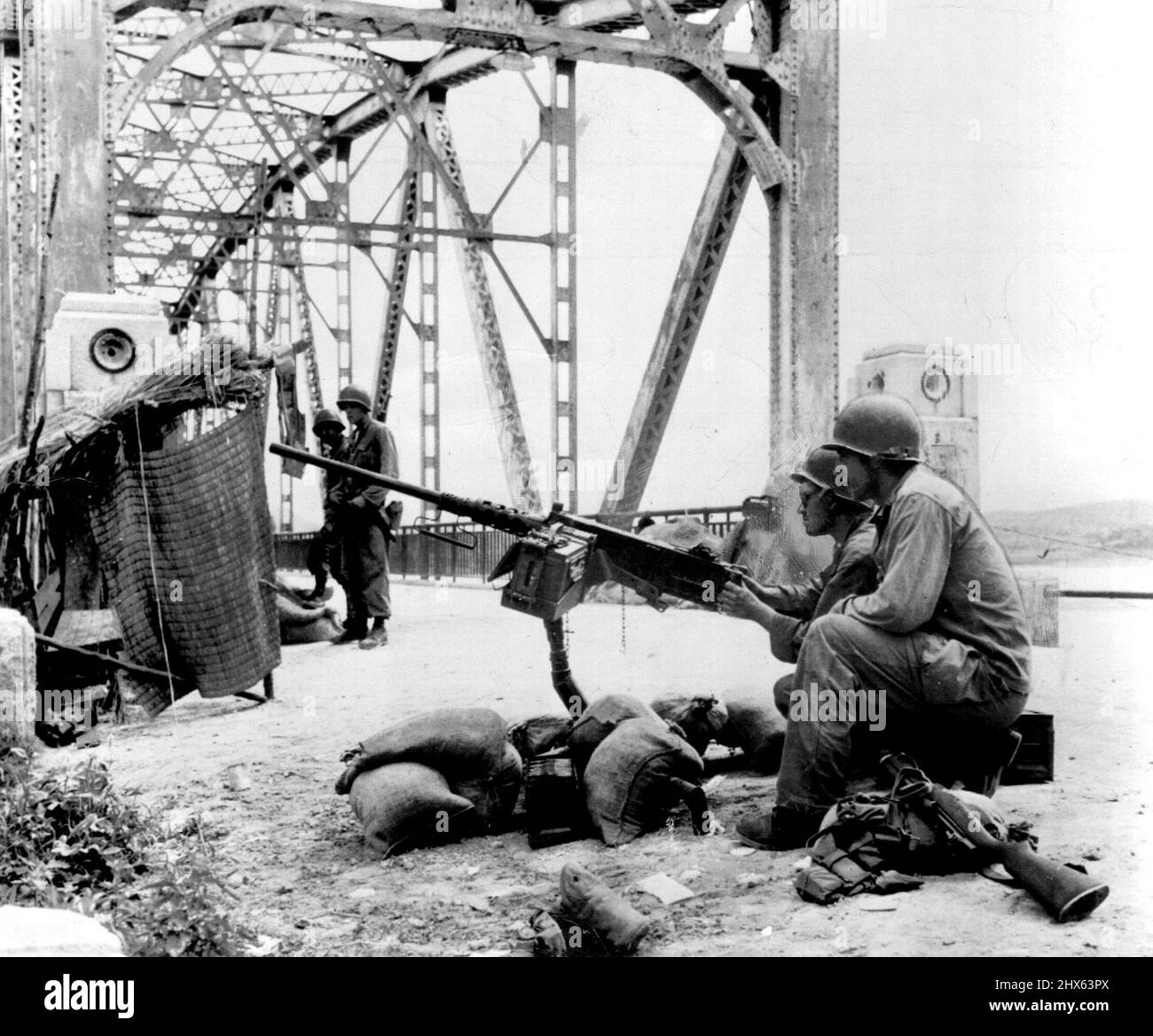 Guard Kum River Bridge - Pvt. Samuel Thomas of Cincinnati and Pfc ...