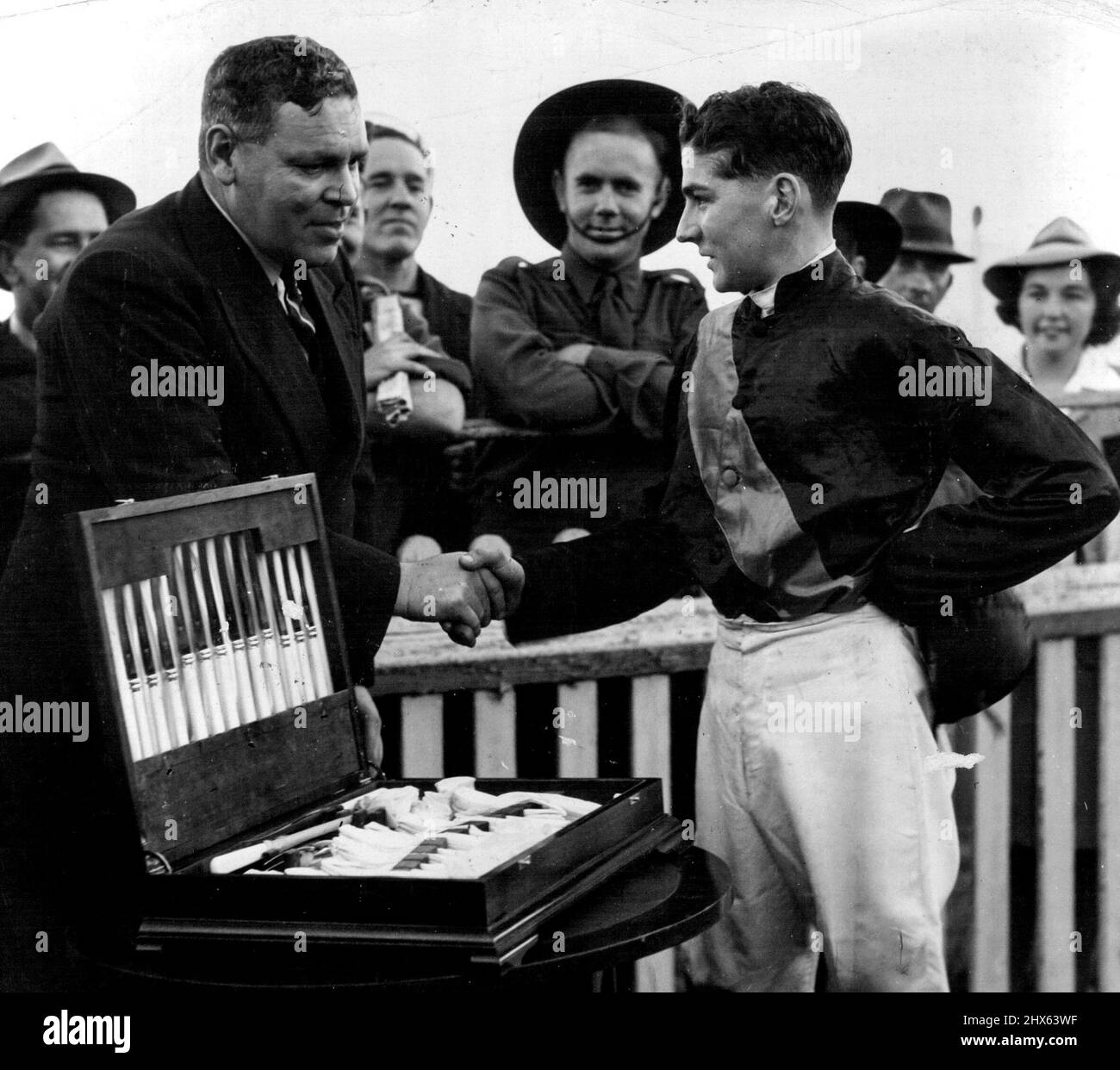 J. Thompson - Premier Jockey Moorefield. August 6, 1944 Stock Photo - Alamy