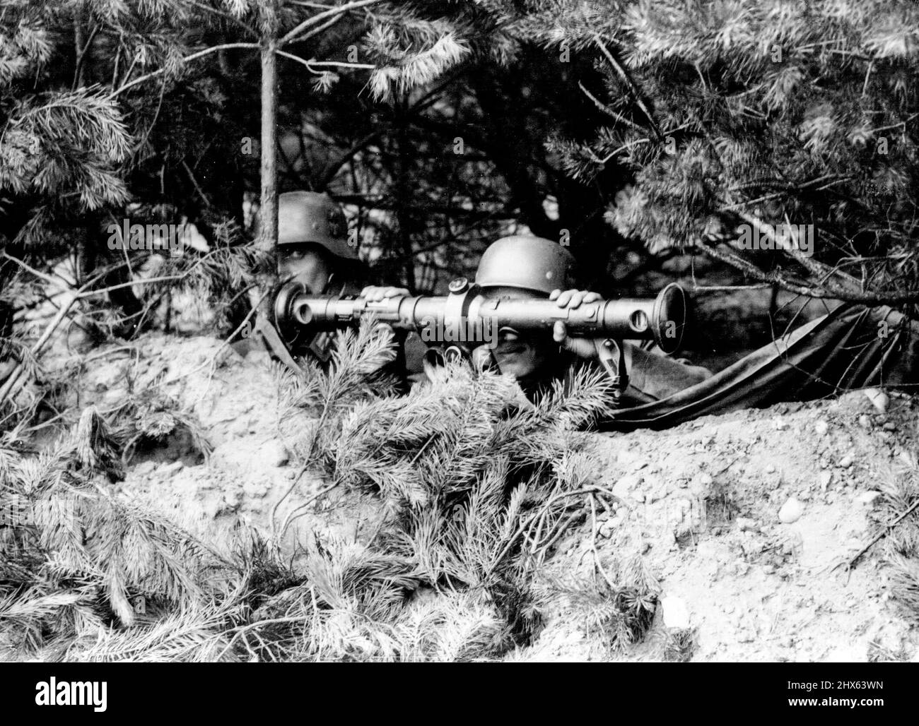 Autumn manoeuvres of the German Army: A well camouflaged artillery ...