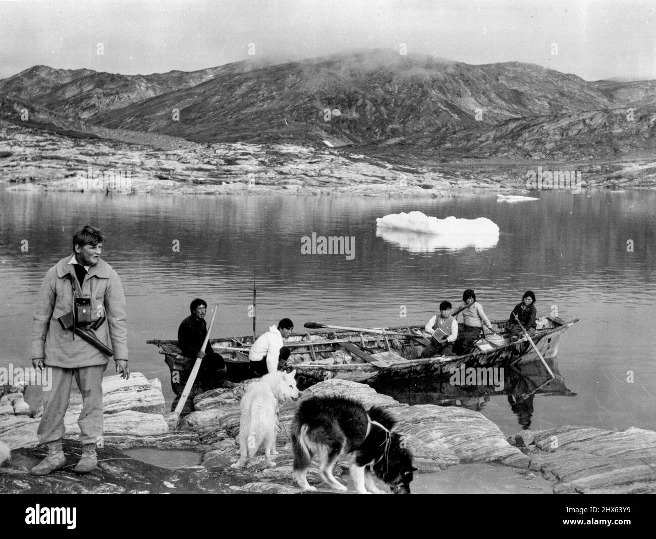 British Arctic Expedition: Journeys End. Croft on left, showing native ...