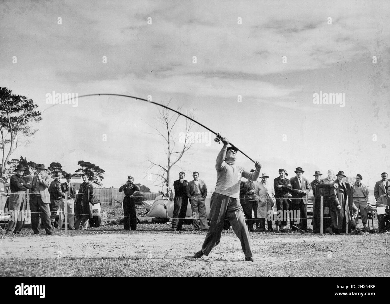 Victorian M. Enslow Competing in the 4oz Distance casting event at the ...