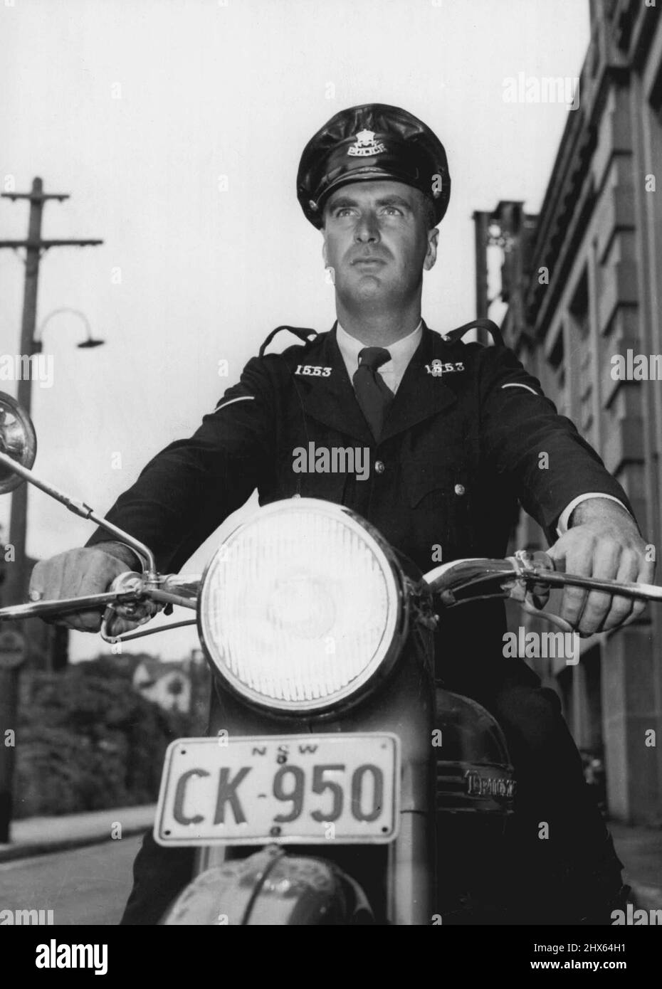 Motor cycle police. September 21, 1955 Stock Photo - Alamy