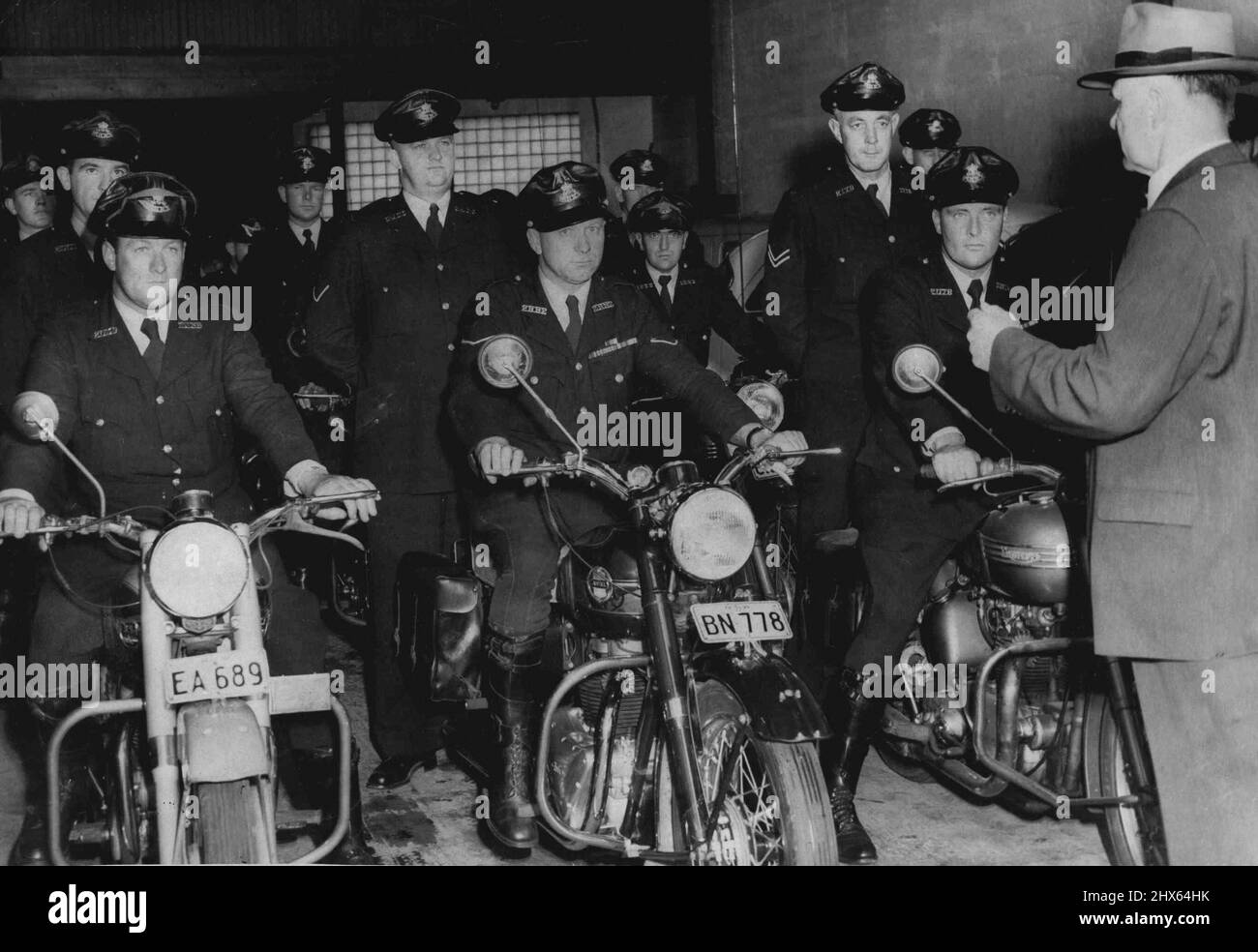 Motor Cycle Trial Bike Squad Police. December 10, 1955 Stock Photo - Alamy