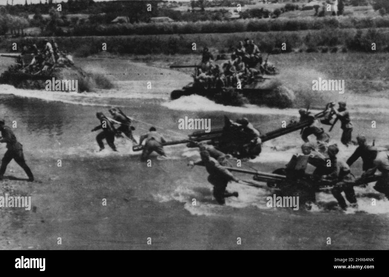Floods in Normandy -- There has been torrential rain on the Caen front ...