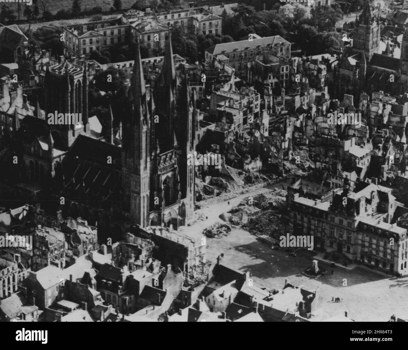 Famous French Building Which Escaped Damage -- Coutances Despite ...