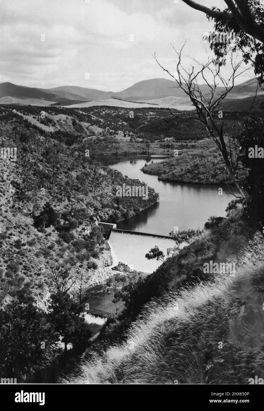 Cotter Dam, View shows water storage & Catchment Area. A favourite trip ...