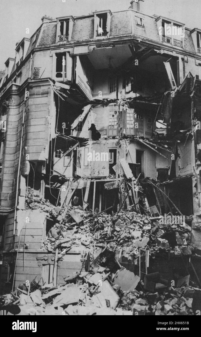 The Bombing of Paris -- A building completely destroyed in Paris after ...