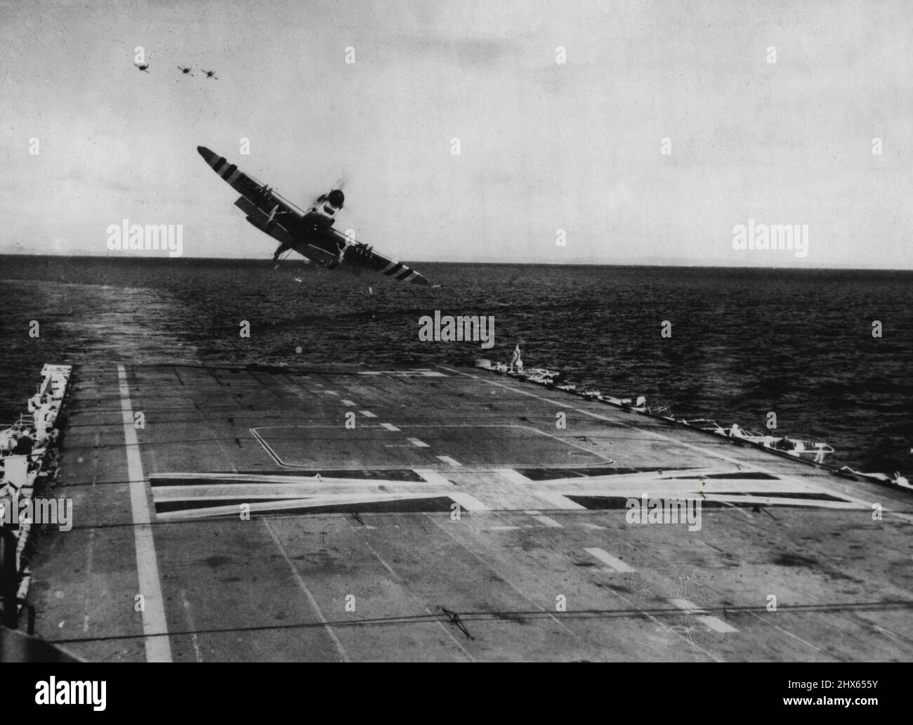 A Firefly aircraft returning from an armed reconnaissance mission over ...