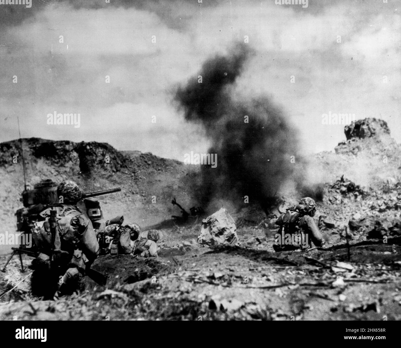 Marines Advance On Iwo -- Marines stage a frontal attack on Jap ...