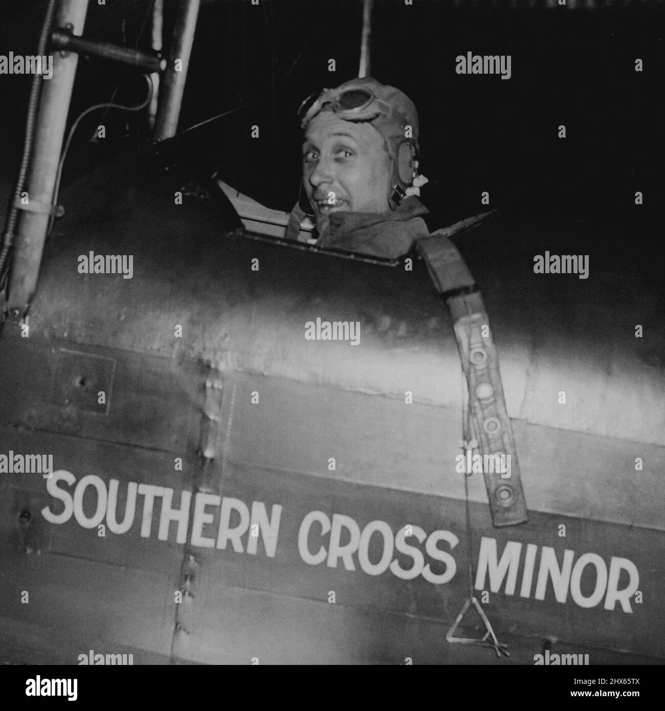 Lancaster Takes Off On Cape Flight -- Captain Lancaster in the cockpit ...