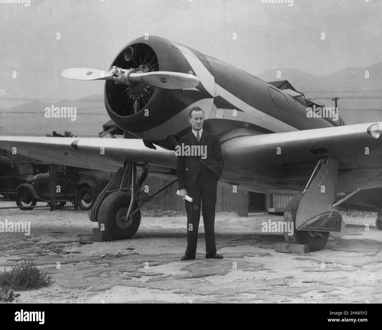 Sir Charles Kingsford-Smith with the Lady Southern Cross before his ...