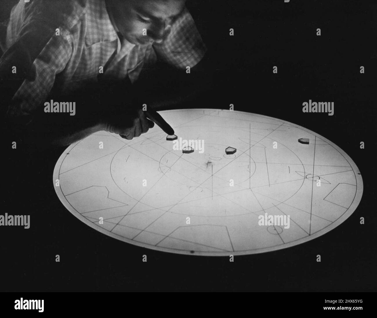 Radar Watches For "Flying Saucers" -- A radar screen in operation at ...