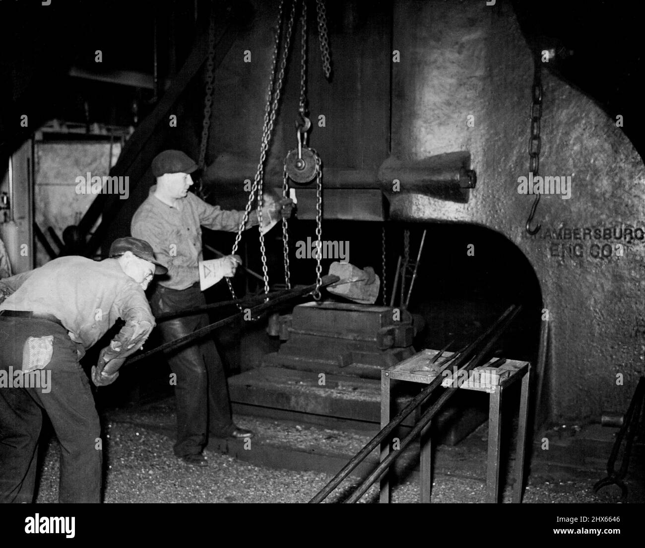 Forging Kovar for Seals - Kovar ingots are forged by great hammers ...