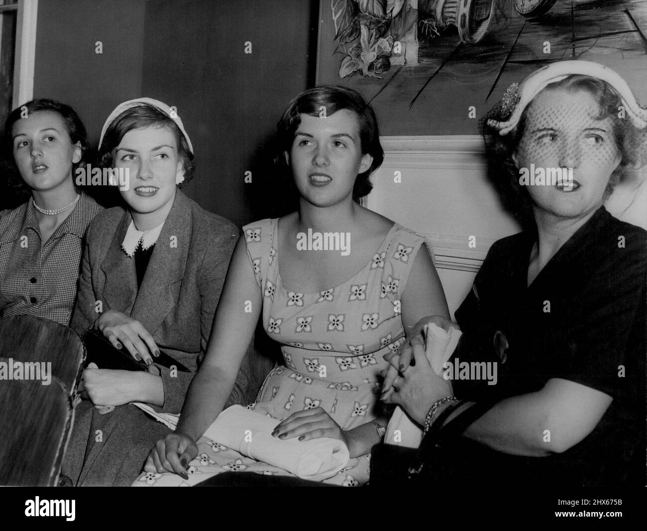 Pretty young guests interested in the models were Consuela Zalapa ...