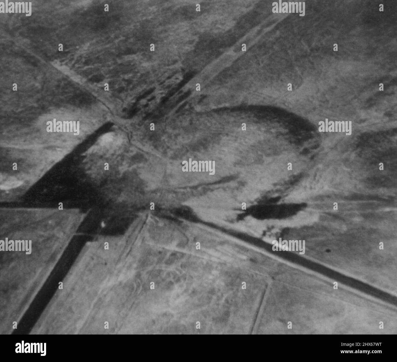 Scorched Earth -- Part of 4800-foot diameter devastated area. Air view ...