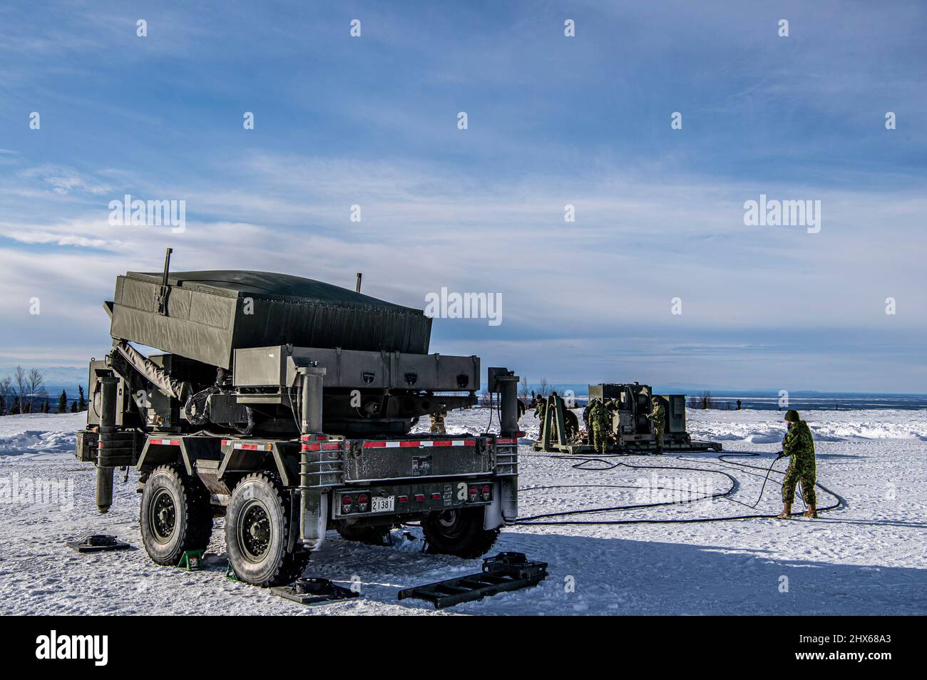 Canadian Army Soldiers with 4th Artillery Regiment stage a medium range ...