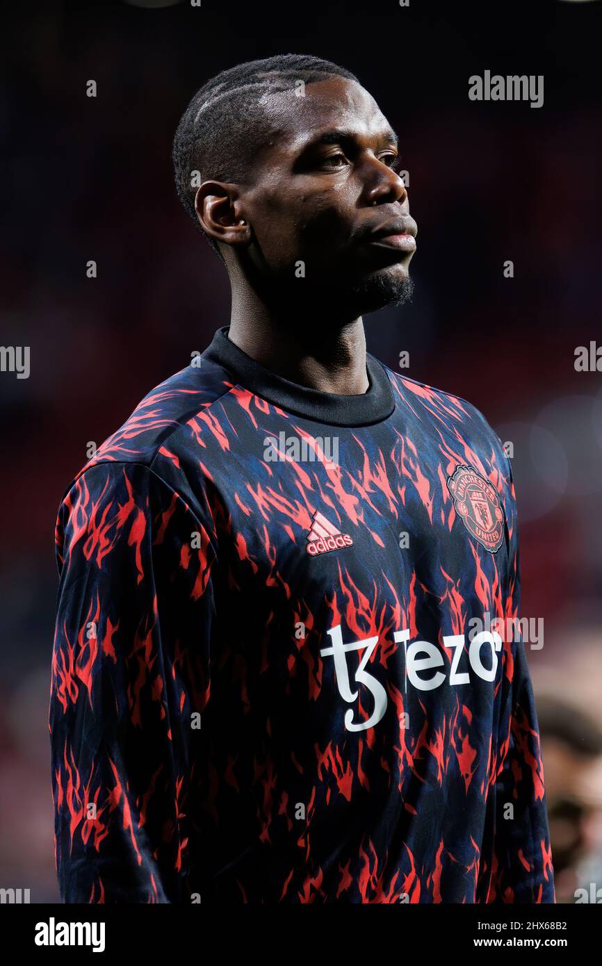 MADRID - FEB 23: Paul Pogba warms up prior to the Champions League ...