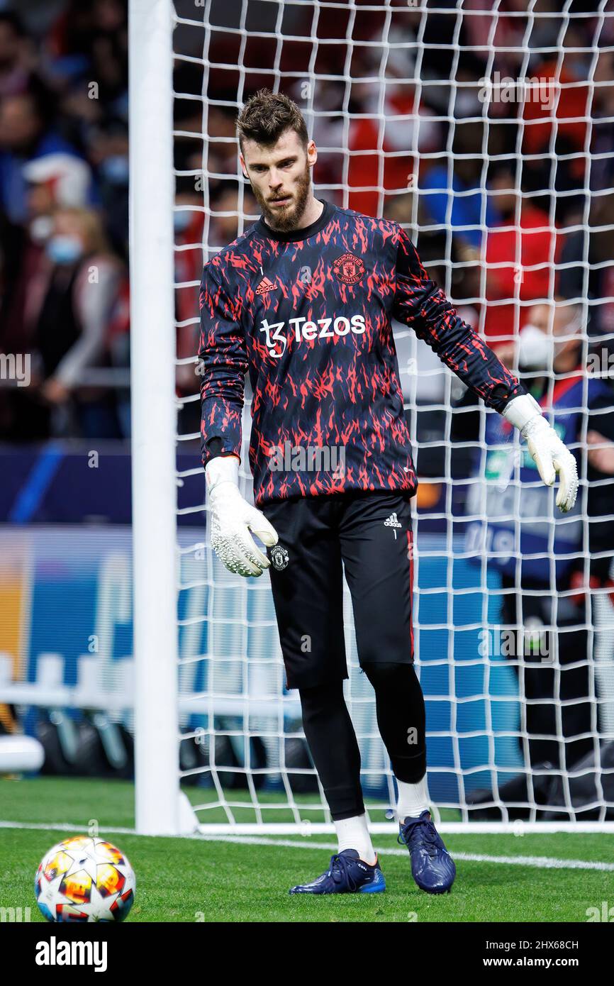 MADRID - FEB 23: David De Gea warms up prior to the Champions League ...