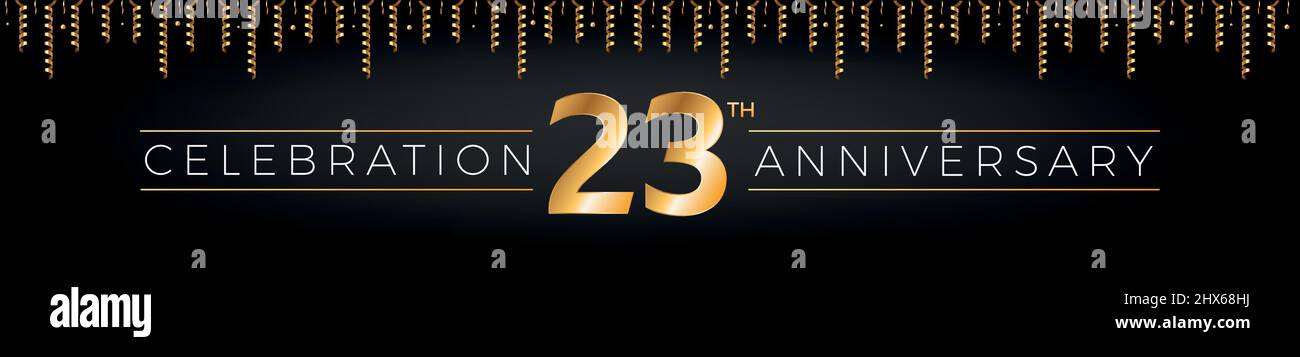 23th anniversary. Twenty-three years birthday celebration horizontal ...