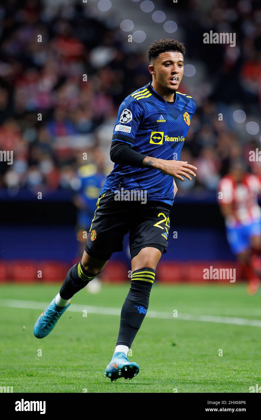 MADRID - FEB 23: Jadon Sancho in action at the Champions League match ...