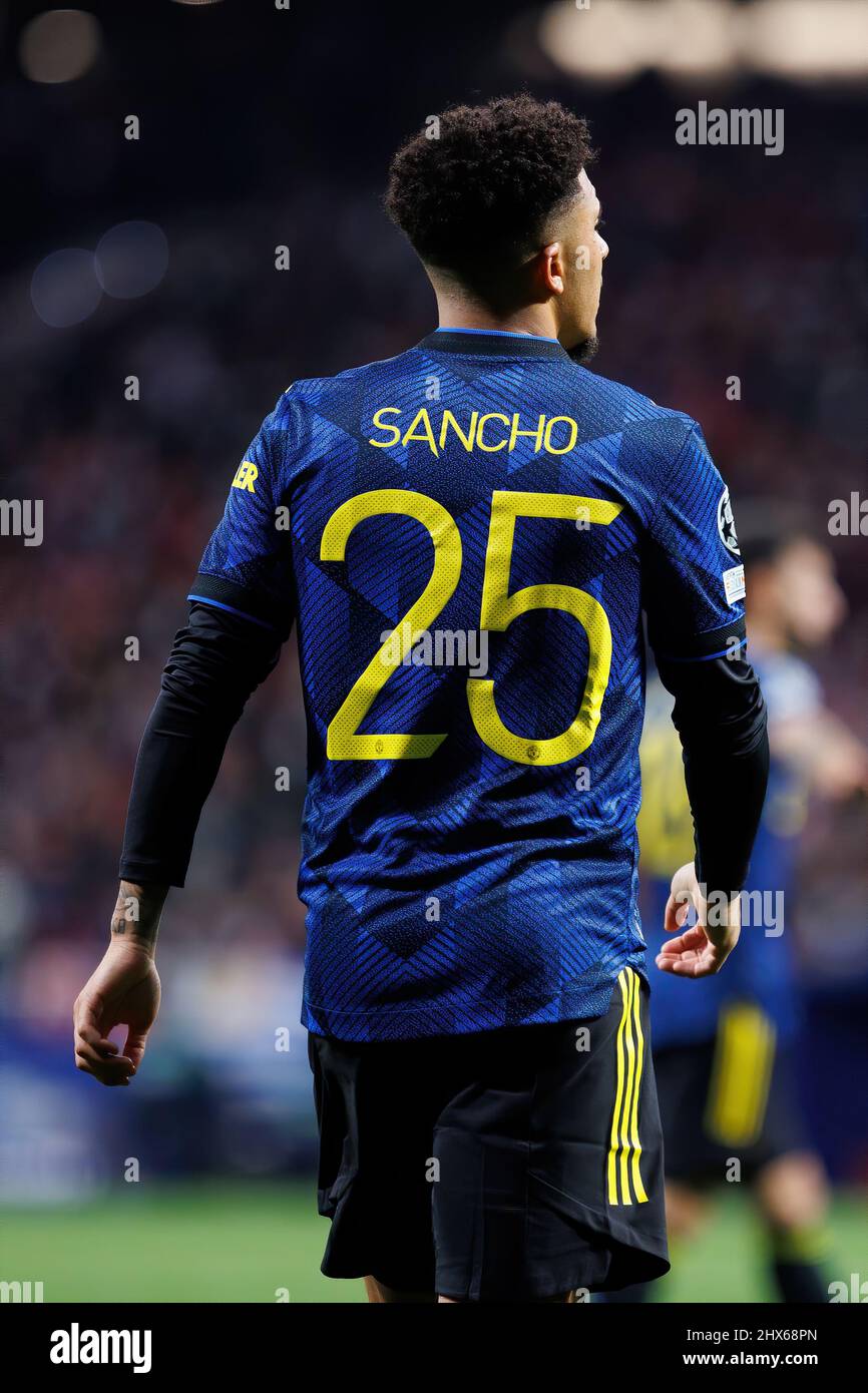 MADRID - FEB 23: Jadon Sancho in action at the Champions League match ...