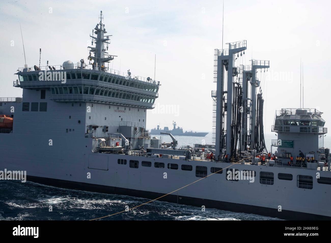 INDIAN OCEAN (March 3, 2022) The Rajput-class destroyer INS Ranvir (D54 ...