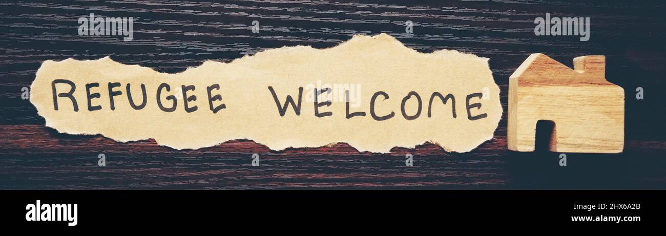 Refugee welcome here hi-res stock photography and images - Alamy